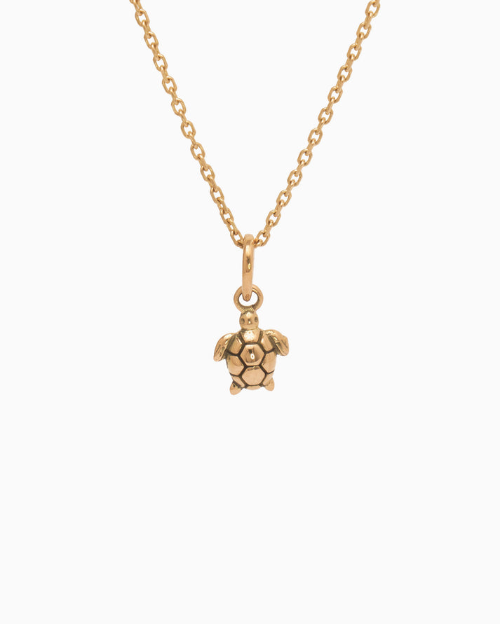 14K Gold Turtle Charm - 14K Solid Gold / Large - Vibe Jewelry