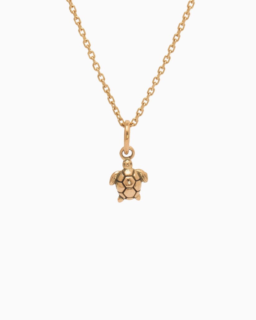 14K Gold Turtle Charm - 14K Solid Gold / Large - Vibe Jewelry